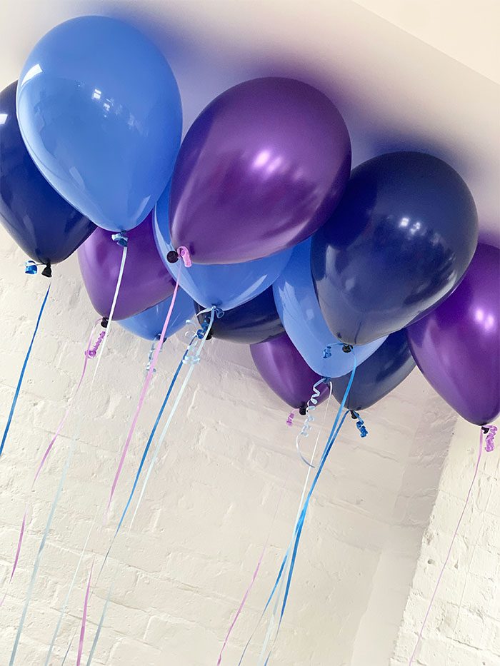 CEILING BALLOONS AZURE & AMETHYST MEDLEY – The London Balloon Shop